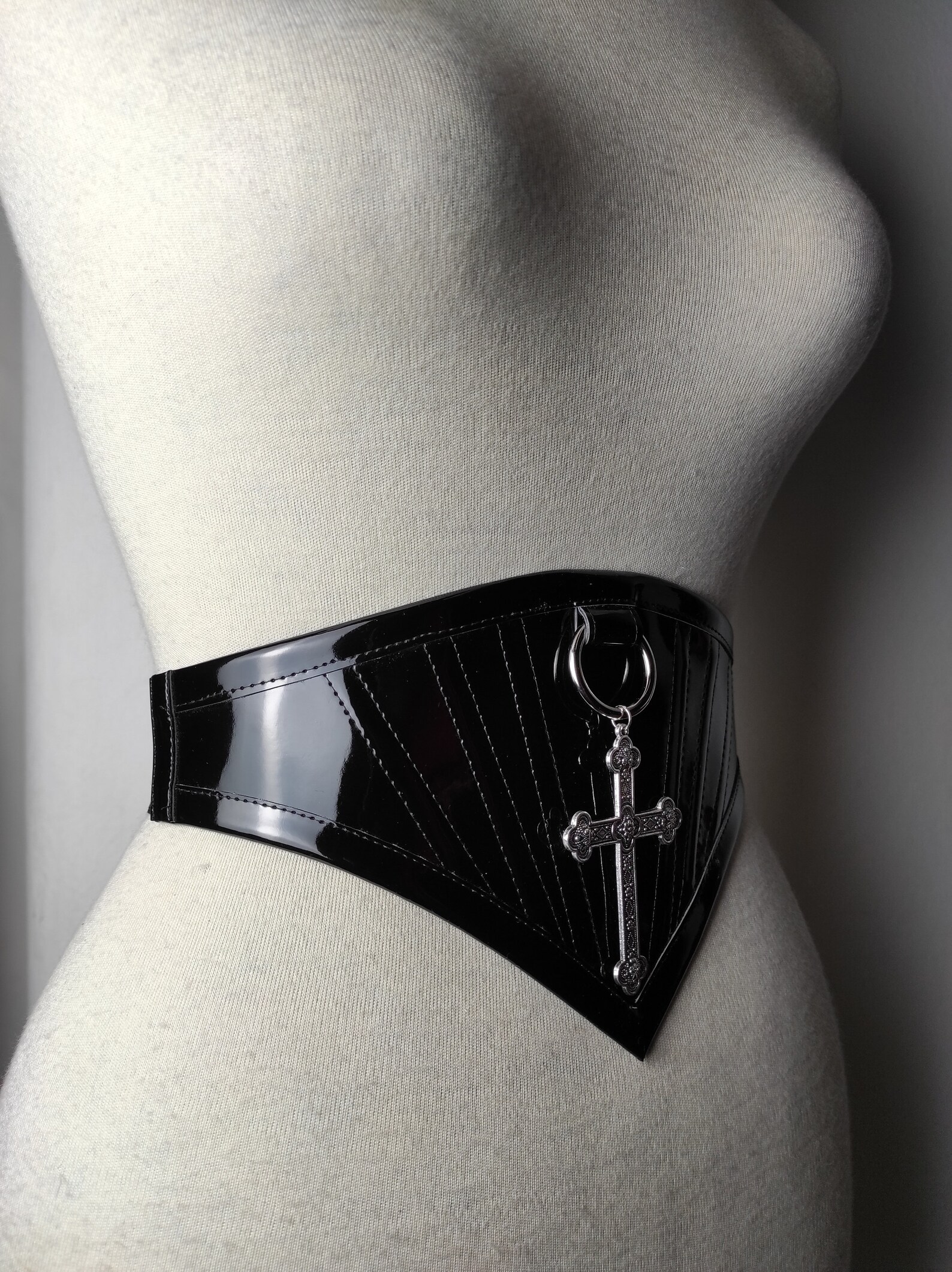 Waist Belt "miss". Gothic Belt Made With Glossy Pvc. O-ring and ...