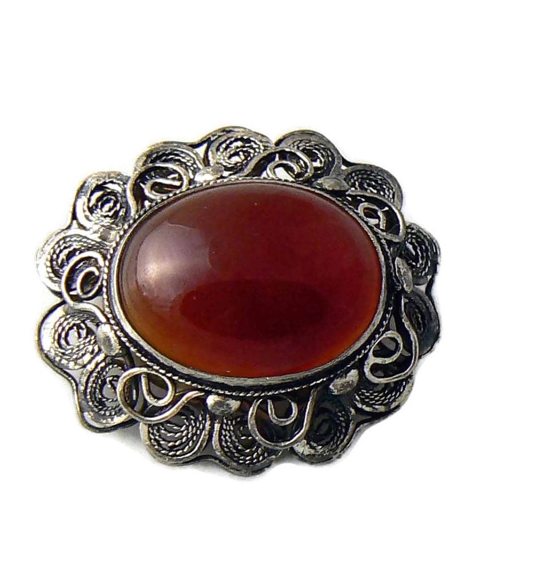 Sterling Glass Brooch Unique Vintage, Antique, Costume and Estate ...