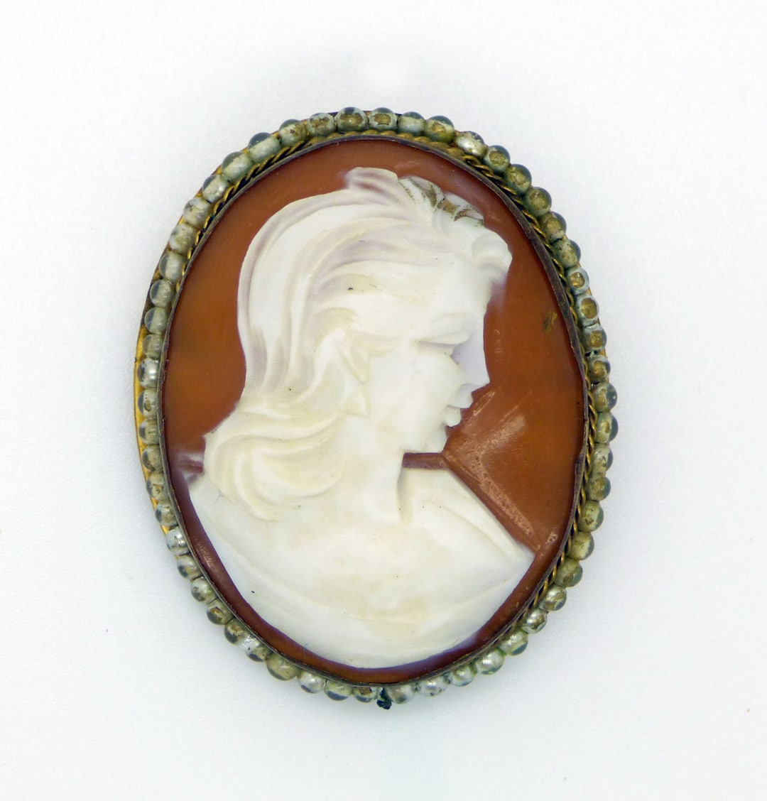 Vintage Hand Carved Shell Cameo With Faux Pearls - Etsy