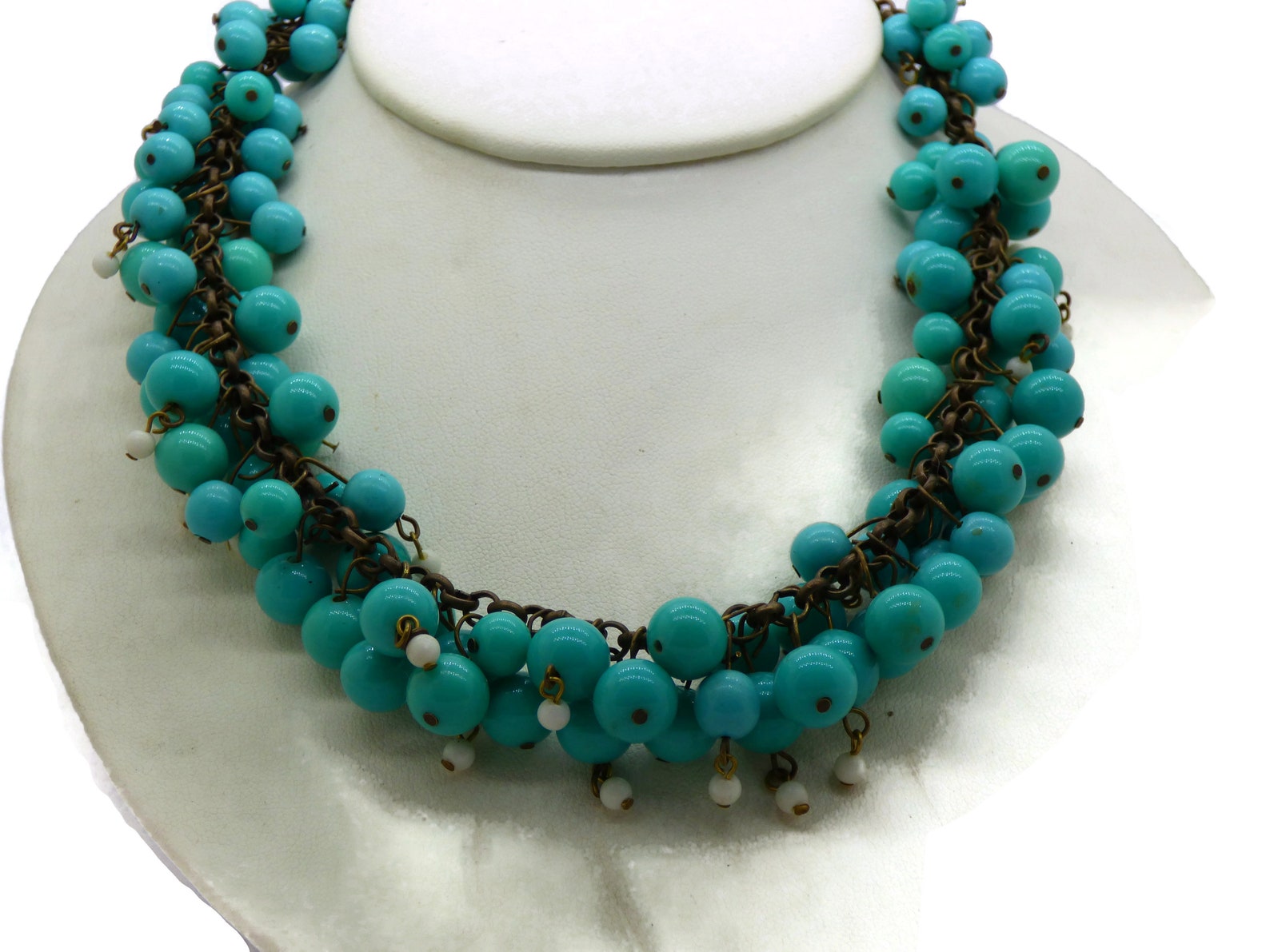 Miriam Haskell Turquoise Beaded Necklace - Etsy