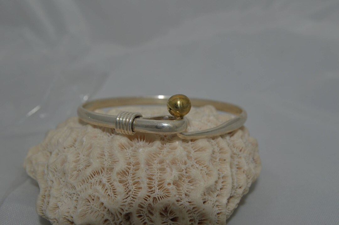 Designer Inspired Hook and Eye Bangle : .925 Sterling Silver and Solid ...