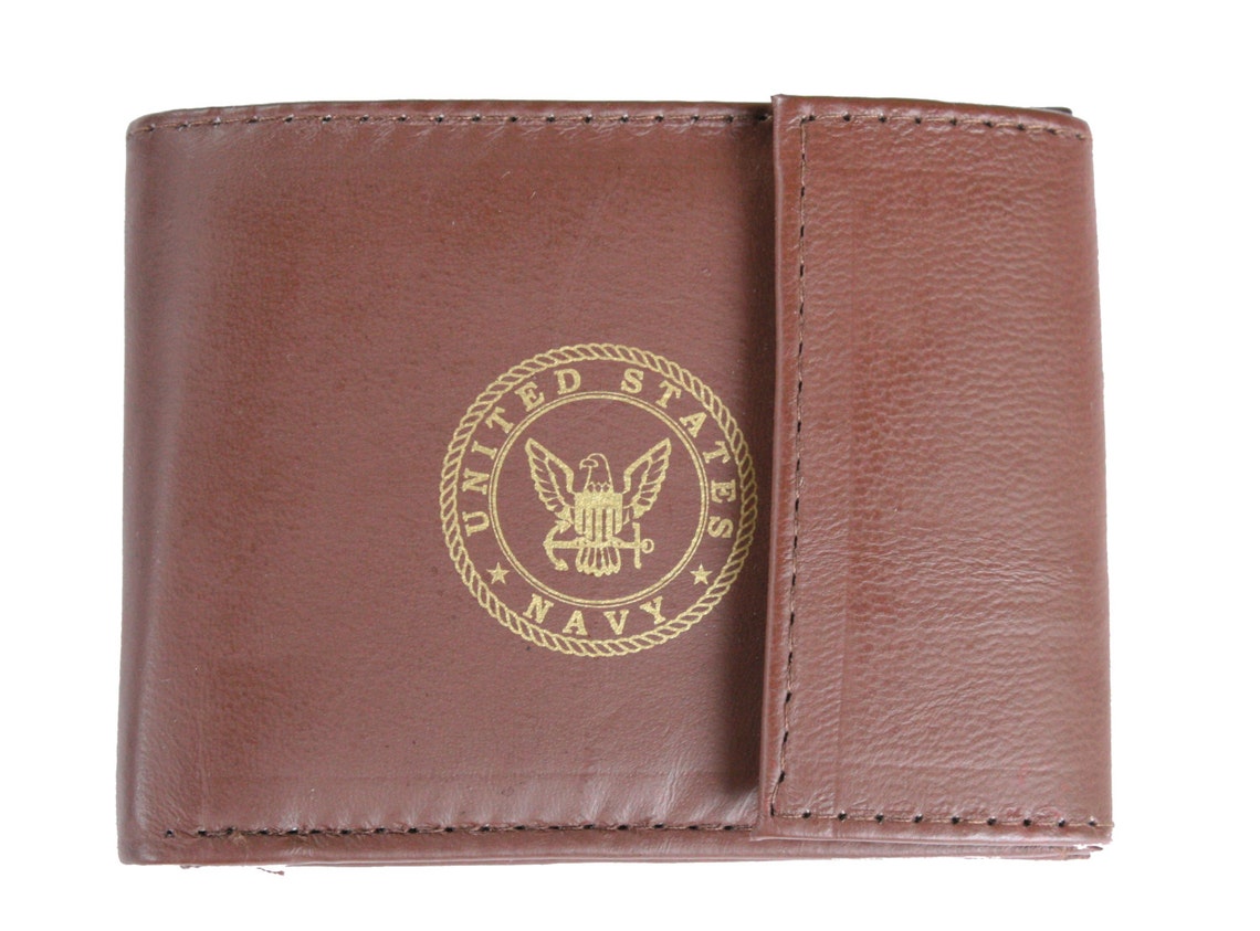 U.S. Navy Emblem Leather Wallet | Etsy