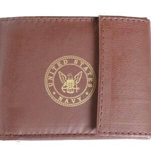 U.S. Navy Emblem Leather Wallet - Etsy