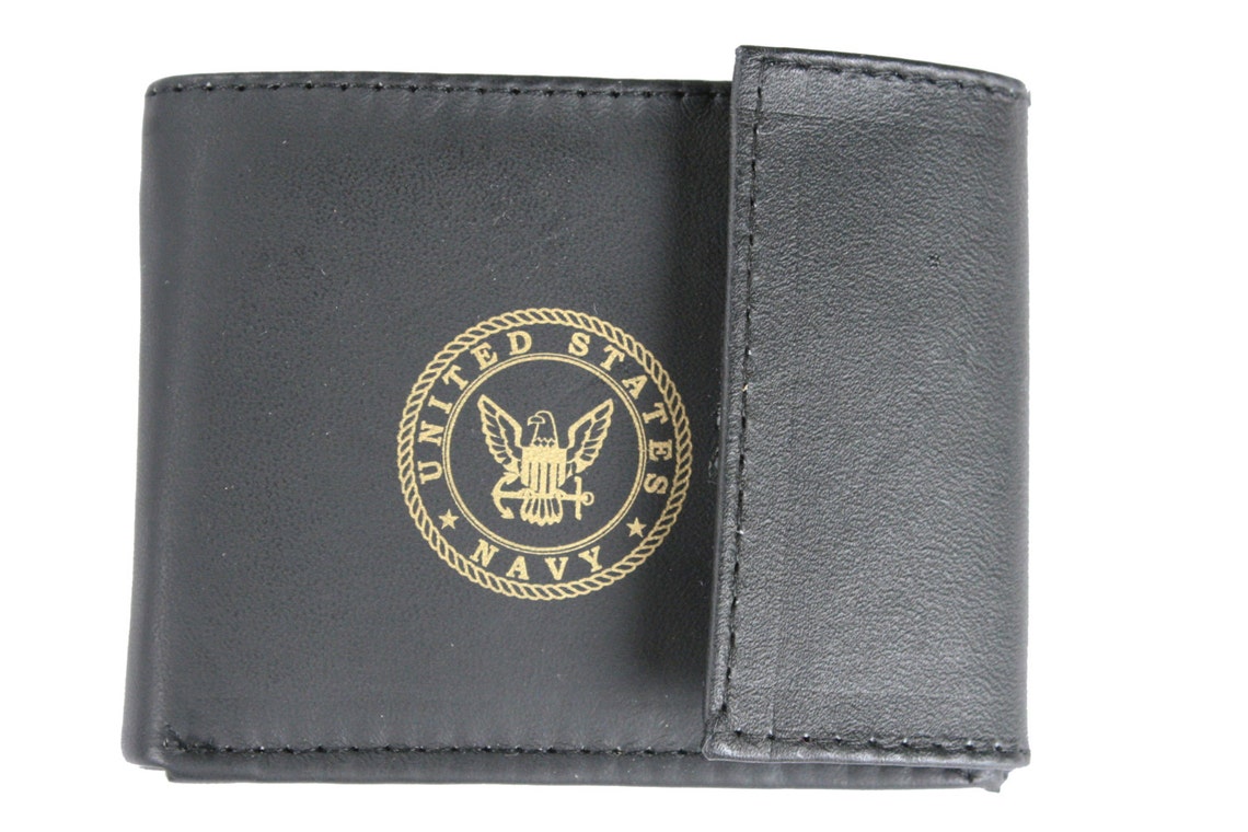 U.S. Navy Emblem Leather Wallet - Etsy