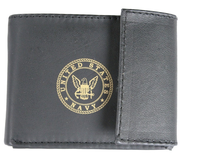 U.S. Navy Emblem Leather Wallet - Etsy