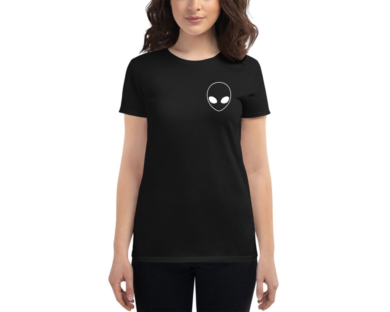 Alien shirt funny alien t shirt pocket tees women graphic | Etsy
