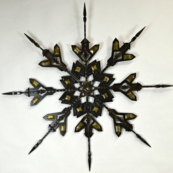 Metal Orb Snowflake Light Floor Art or Hanging Sculpture - Etsy