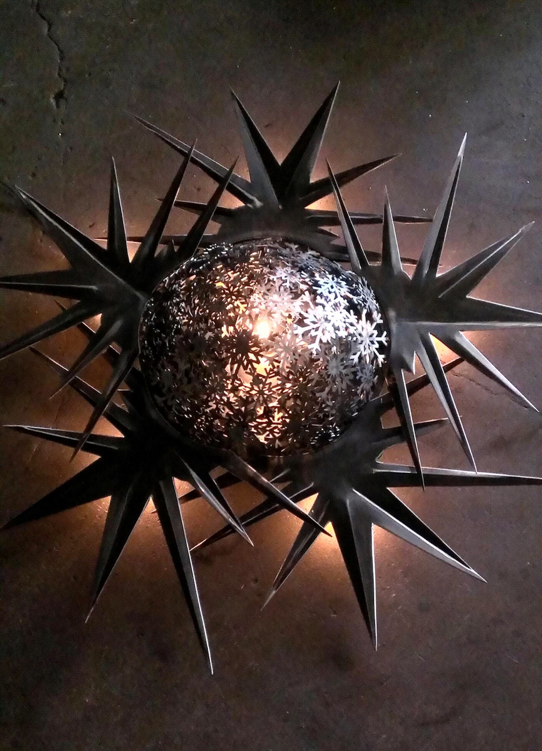 North Star Metal Wall Art and Lighting Piece - Etsy