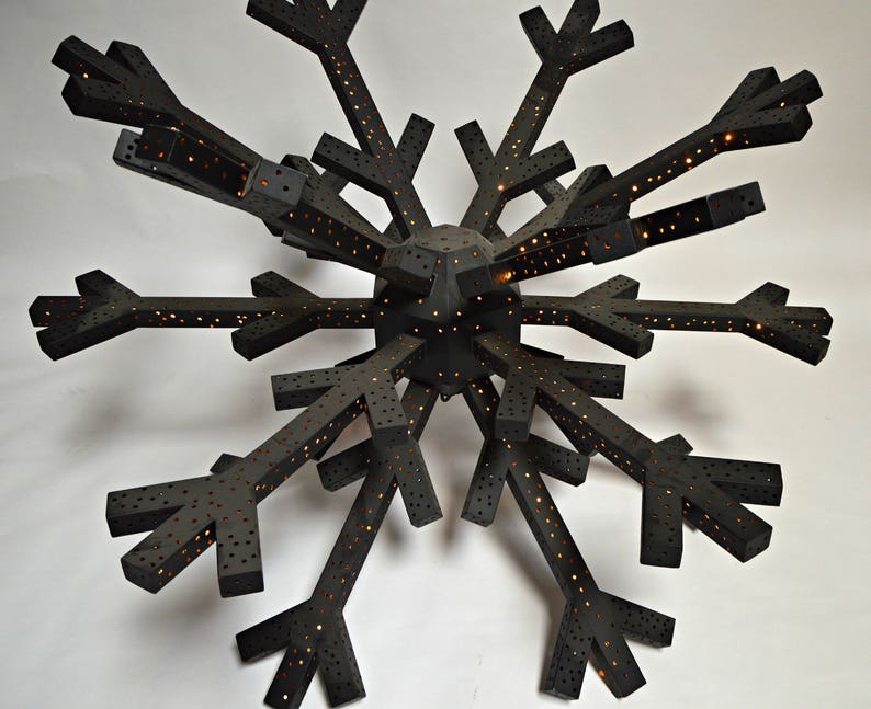 Metal Orb Snowflake Light Floor Art or Hanging Sculpture - Etsy