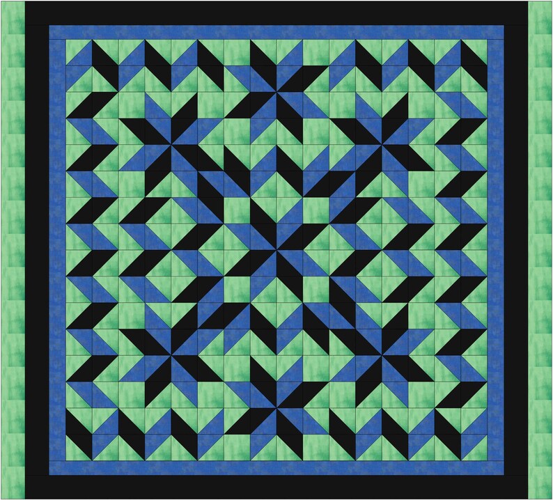 King Size “building Stars” Quilt Pattern Digital File - Etsy