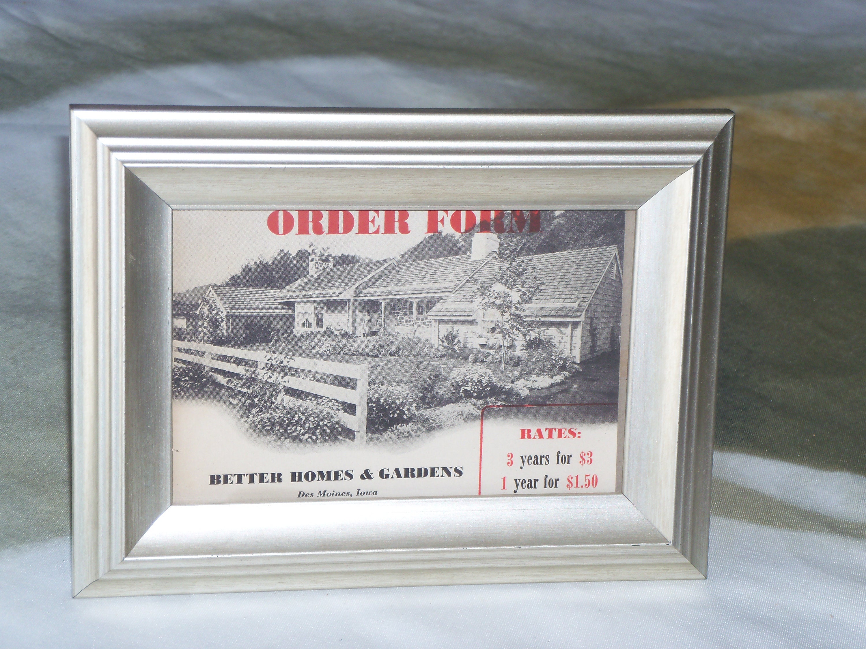 Vintage Order Form for 1943 Better Homes & Gardens Magazine 6 by 8 ...