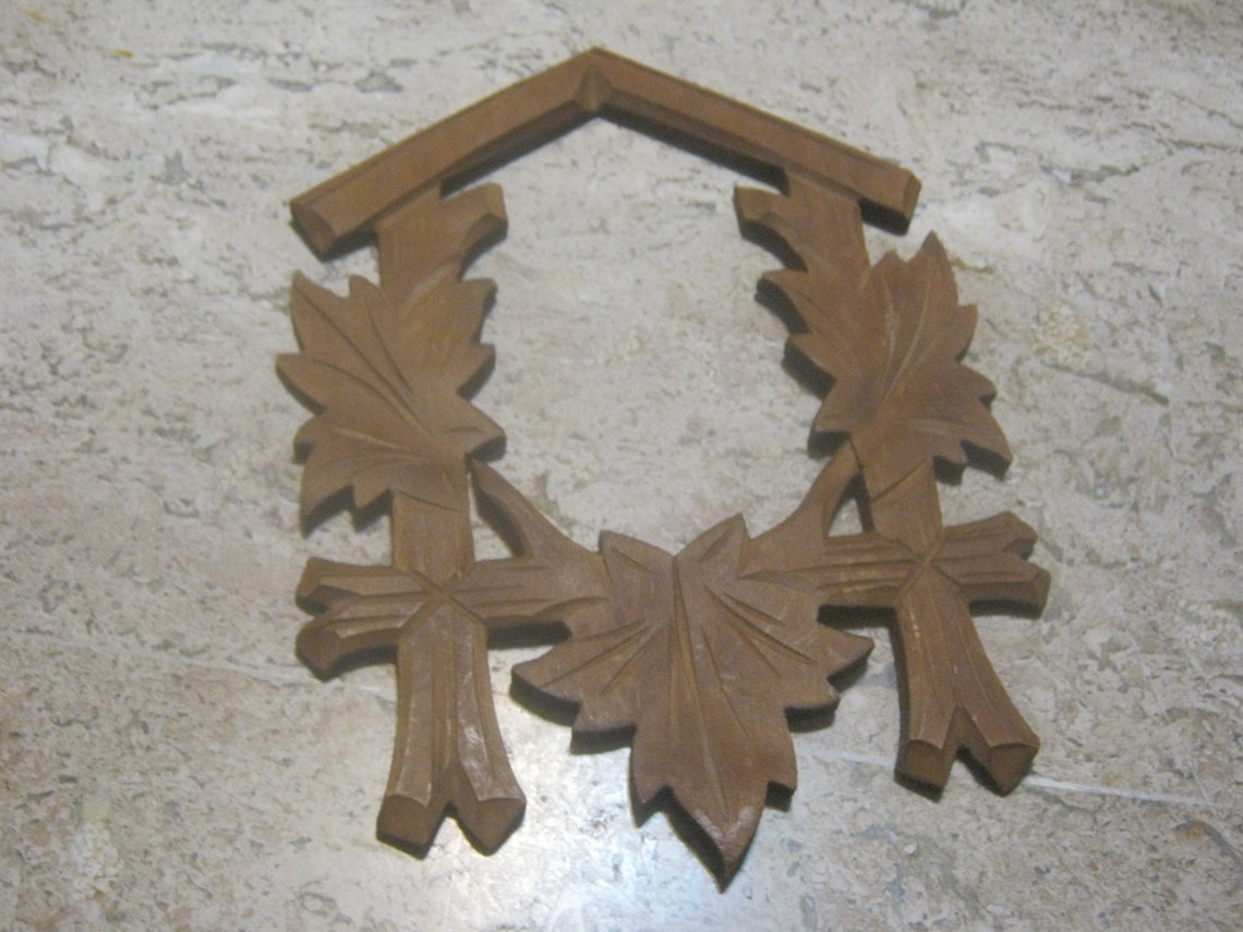 7 by 6 1/4 Inch Cuckoo Clock Face Frame for Parts From a ...