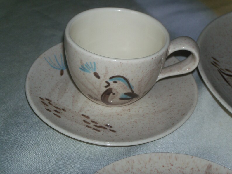 Vintage Mid Century Modern Red Wing Pottery Quail Bob White 5 - Etsy