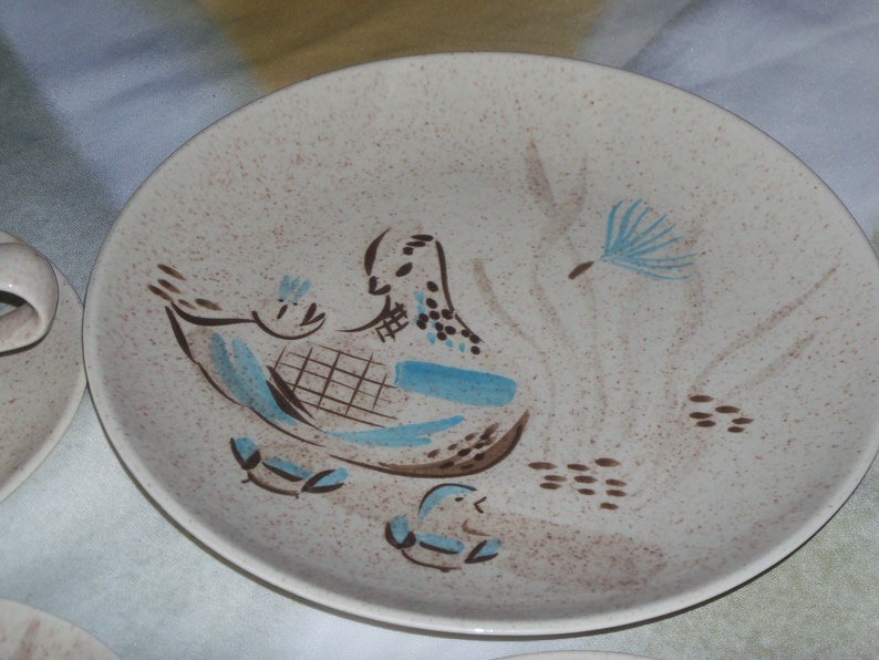 Vintage Mid Century Modern Red Wing Pottery Quail Bob White 5 - Etsy