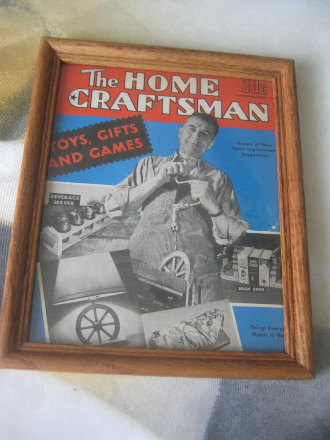 Vintage 9 by 11 Inch "the Home Craftsman" Magazine Cover 1940's 9 by 11 ...