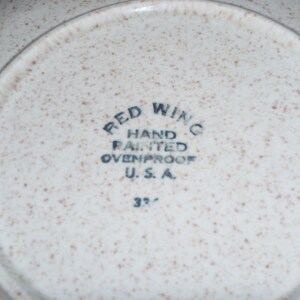 Vintage Mid Century Modern Red Wing Pottery Quail Bob White 5 Pc Place ...