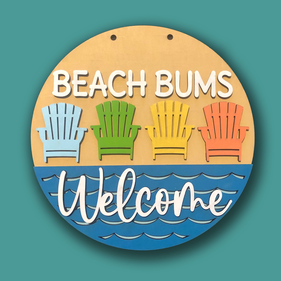 Welcome Beach Bums Sign - Etsy