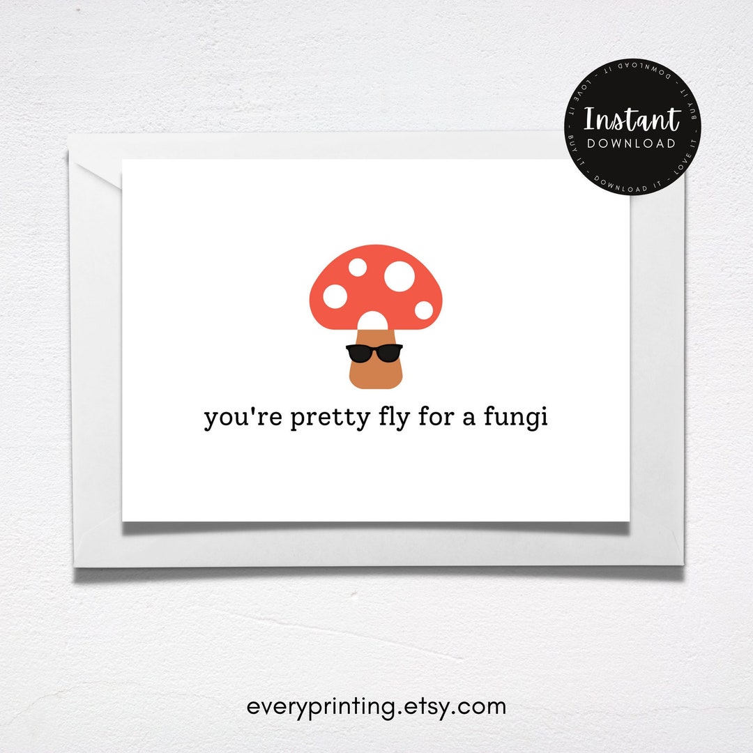 Fly for A Fungi Thank You Card Digital Download - Etsy