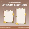 Twitch Chat Overlay Stream Chat Box | Kawaii Lemon Bear Design | Just ...