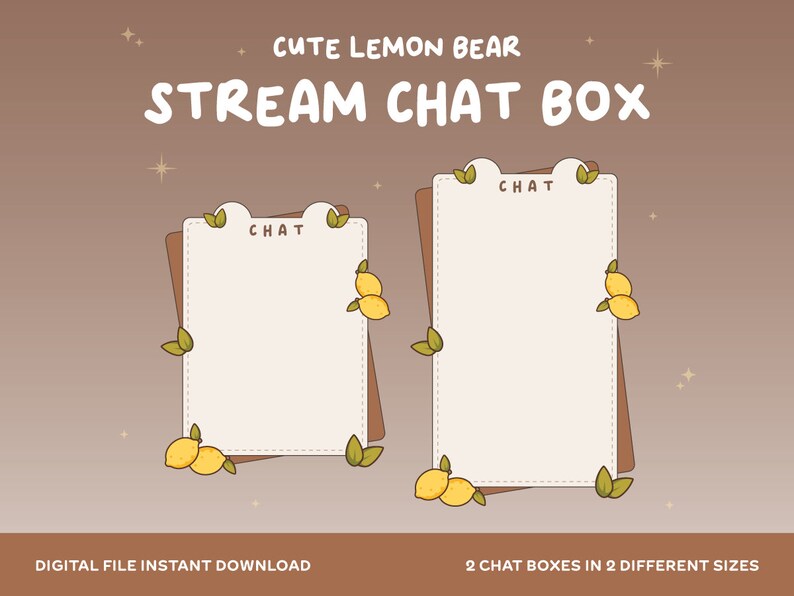 Twitch Chat Overlay Stream Chat Box Kawaii Lemon Bear Design Just ...