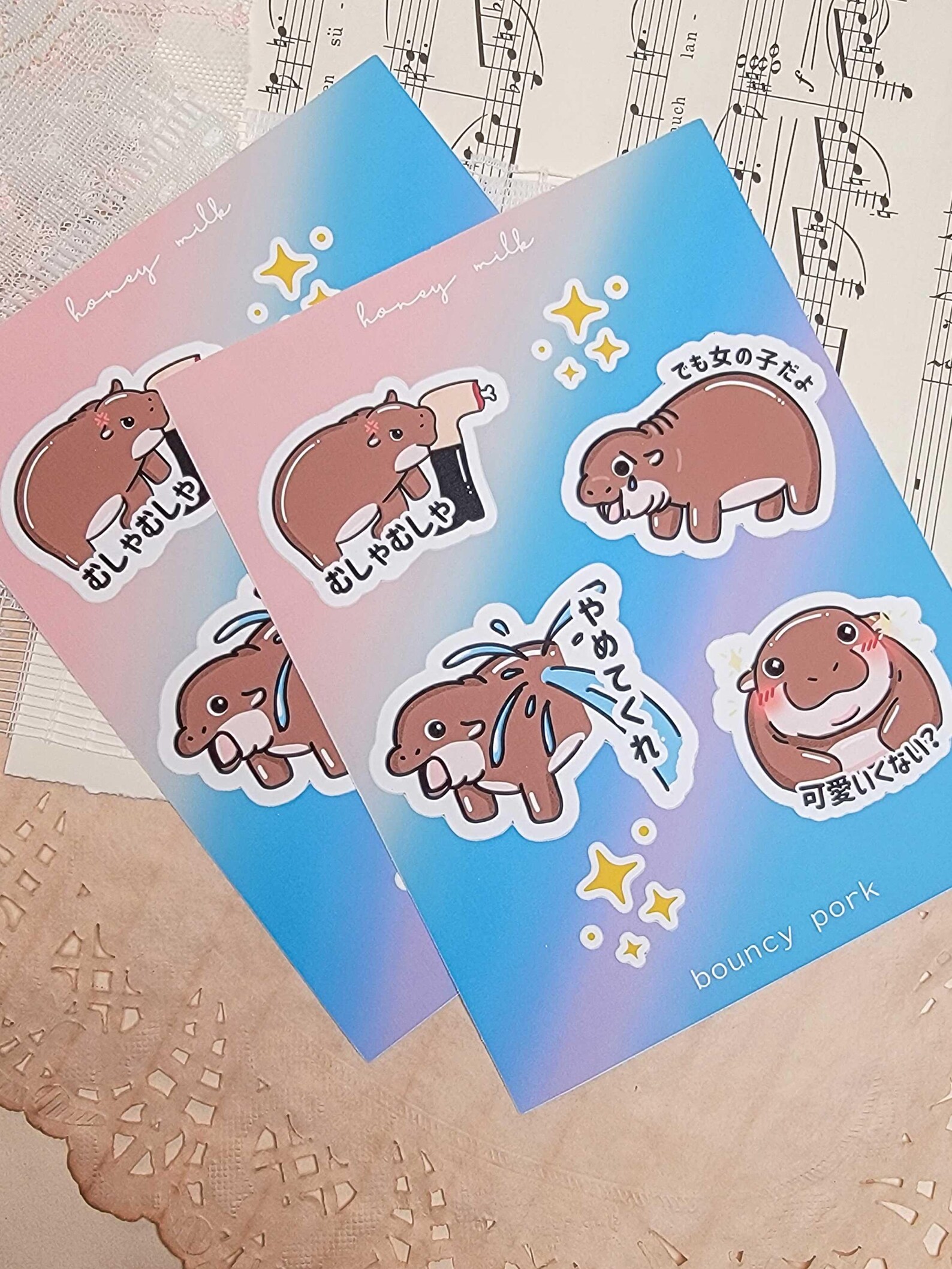 Anime Moo Deng Sticker Sheet | Journaling Stickers | Planner Stickers ...