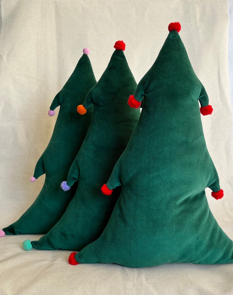 Christmas Tree Pillow Velvet Tree Pillow Christmas Tree - Etsy