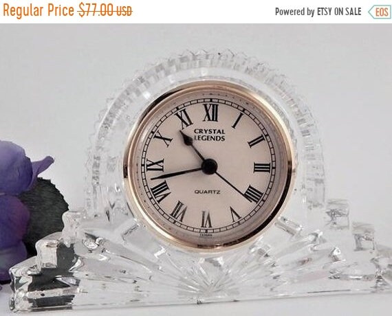 Godinger Lead Crystal Mantle Clock Gold Quartz Crystal Legends | Etsy