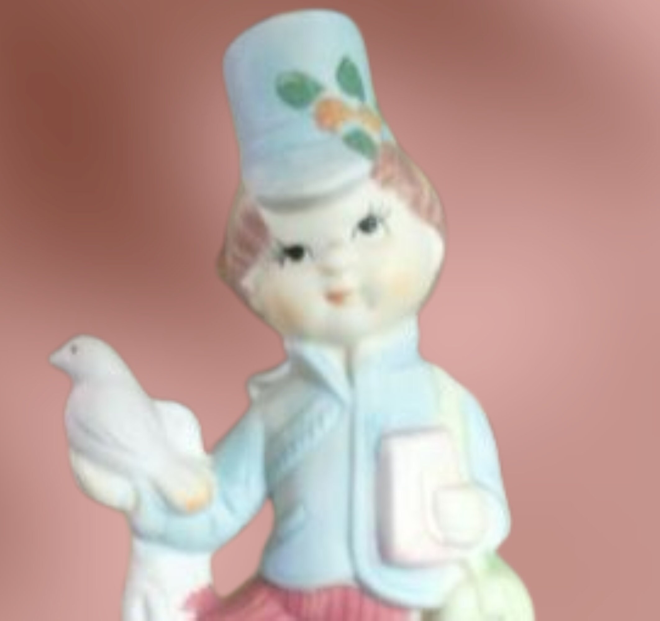 Porcelain Figurine Boy as French Mail Carrier Handpainted Ceramic ...