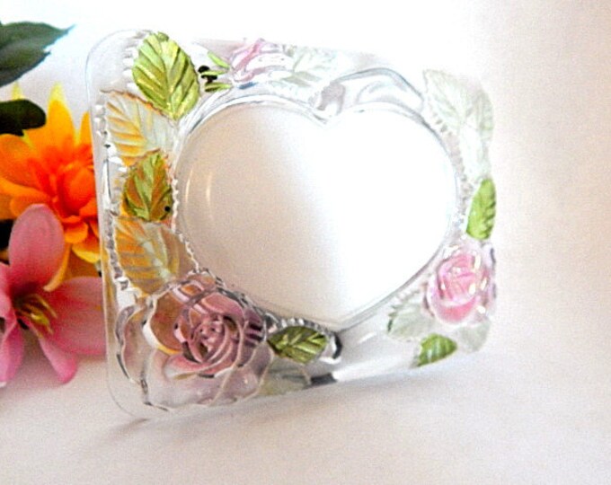 Picture Frame Heart Shaped Crystal Frame Vintage 1980s Home Beautiful ...