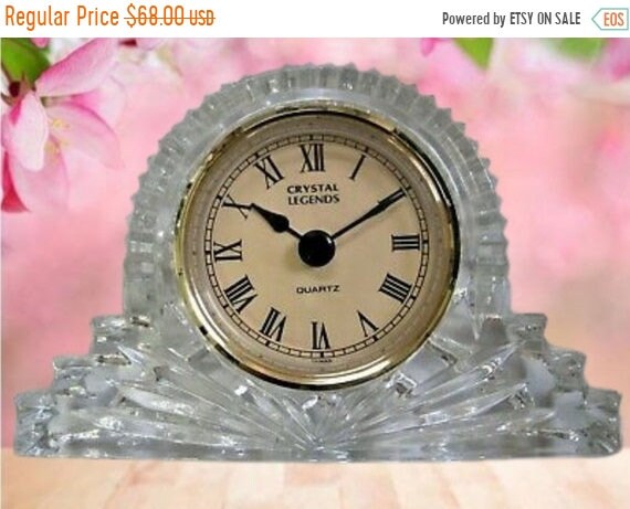 Vintage Crystal Legends Godinger Rose Mantle Clock - munimoro.gob.pe