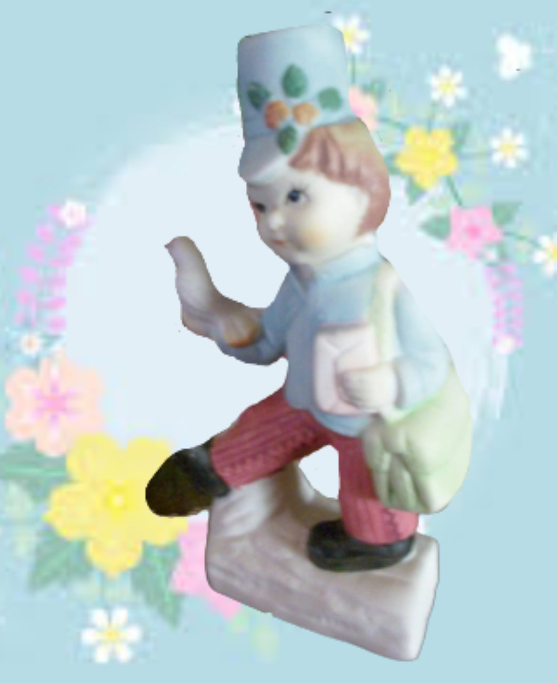 Porcelain Figurine Boy as French Mail Carrier Handpainted - Etsy
