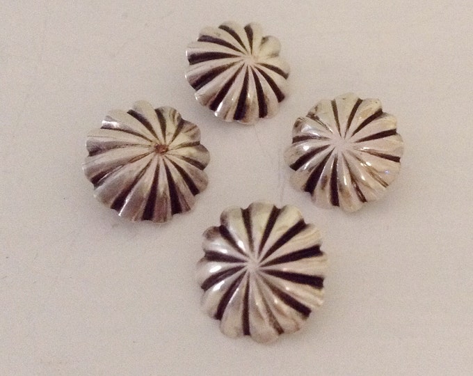 Native American Navajo Vintage Sterling Silver Fluted Buttons Lot of 4 ...