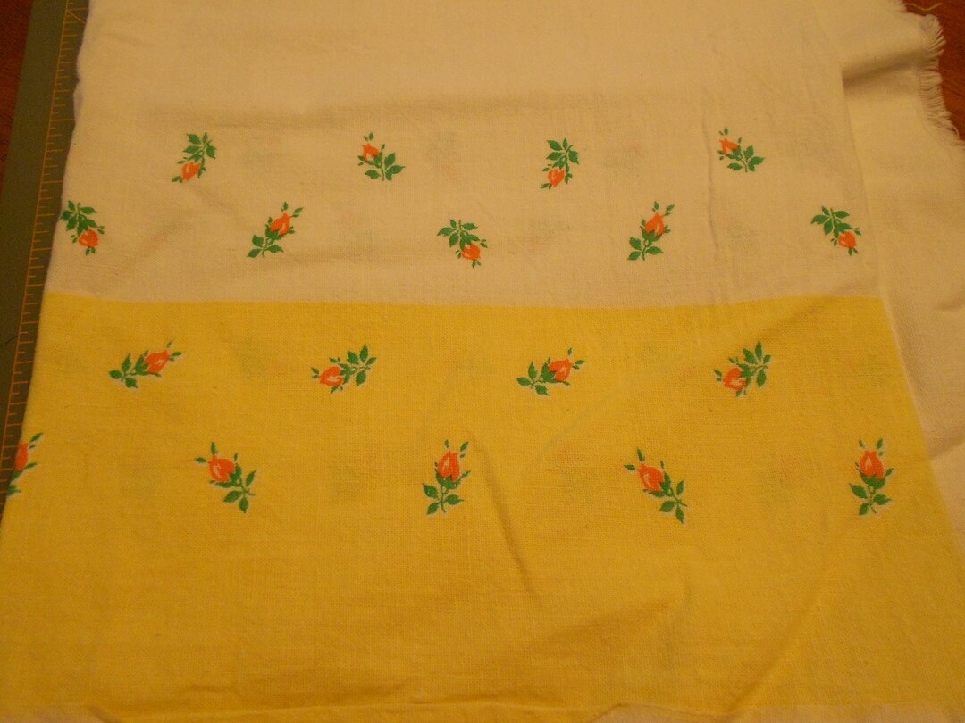 42" Bright Yellow Border With Tiny Floral Motif Feedbag - Etsy