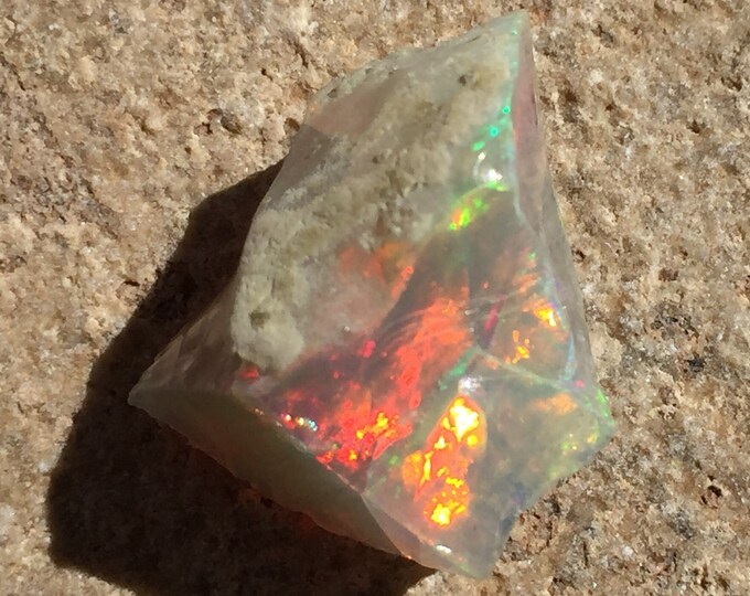 Dry Opal Stone 22mm - 2.9 Grams Ethiopian Opal in Matrix Rough Welo ...