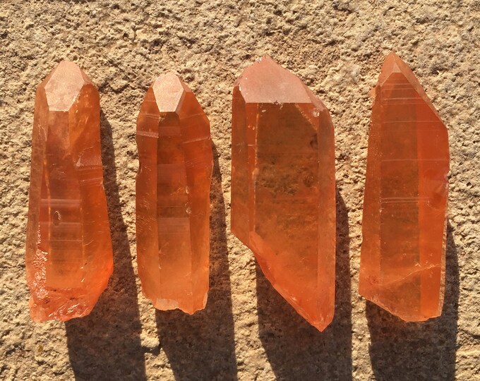5 Tangerine Quartz Crystals Bulk Lot, Natural Orange Quartz Crystals ...