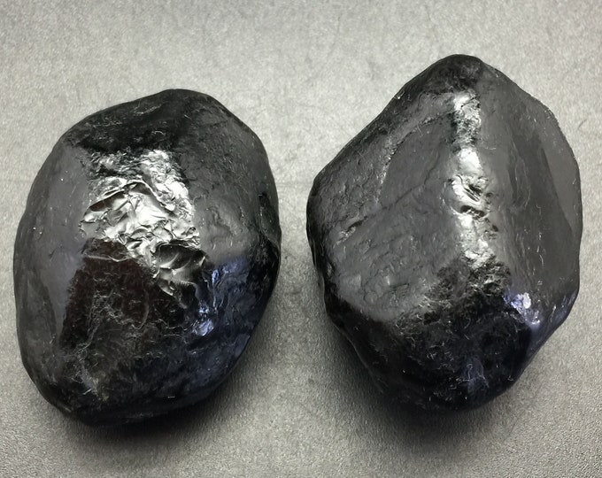 2 Large Obsidian Stone Apache Tears From Arizona, Raw Obsidian Nodules ...