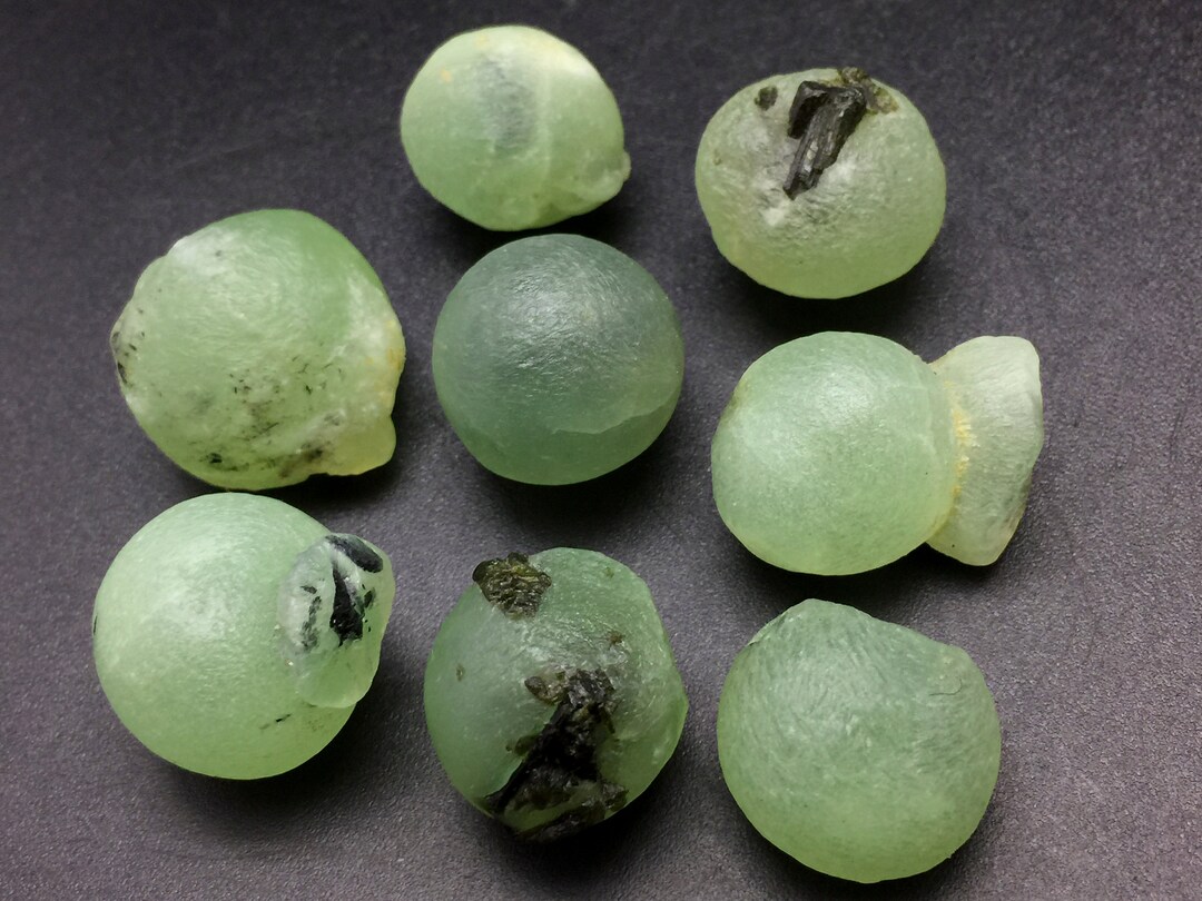8 Prehnite Crystal Nodules, 24mm Small Spherical Crystals, Gem Quality ...