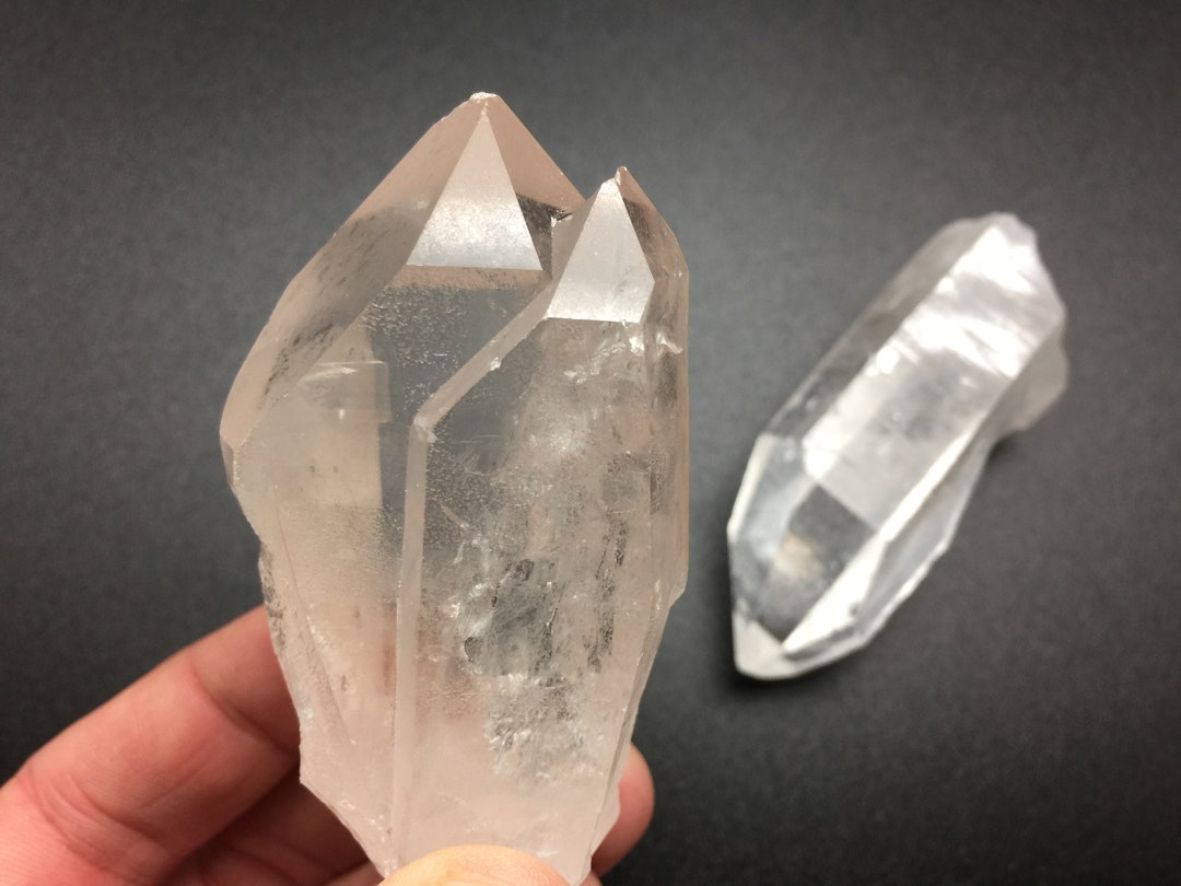 Two 3 Inch Quartz Crystals, 2 Large Raw Clear Quartz Crystals, Raw ...