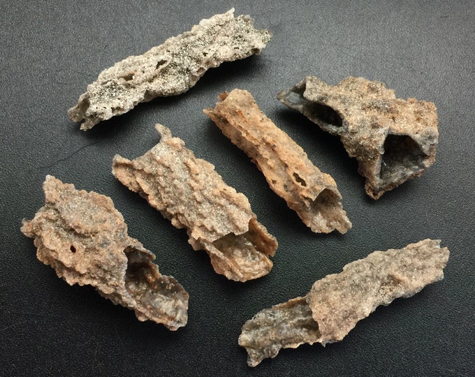 6 FULGURITE, Lightning Strikes Sand, Lightning Fused Hollow Glass Tubes ...