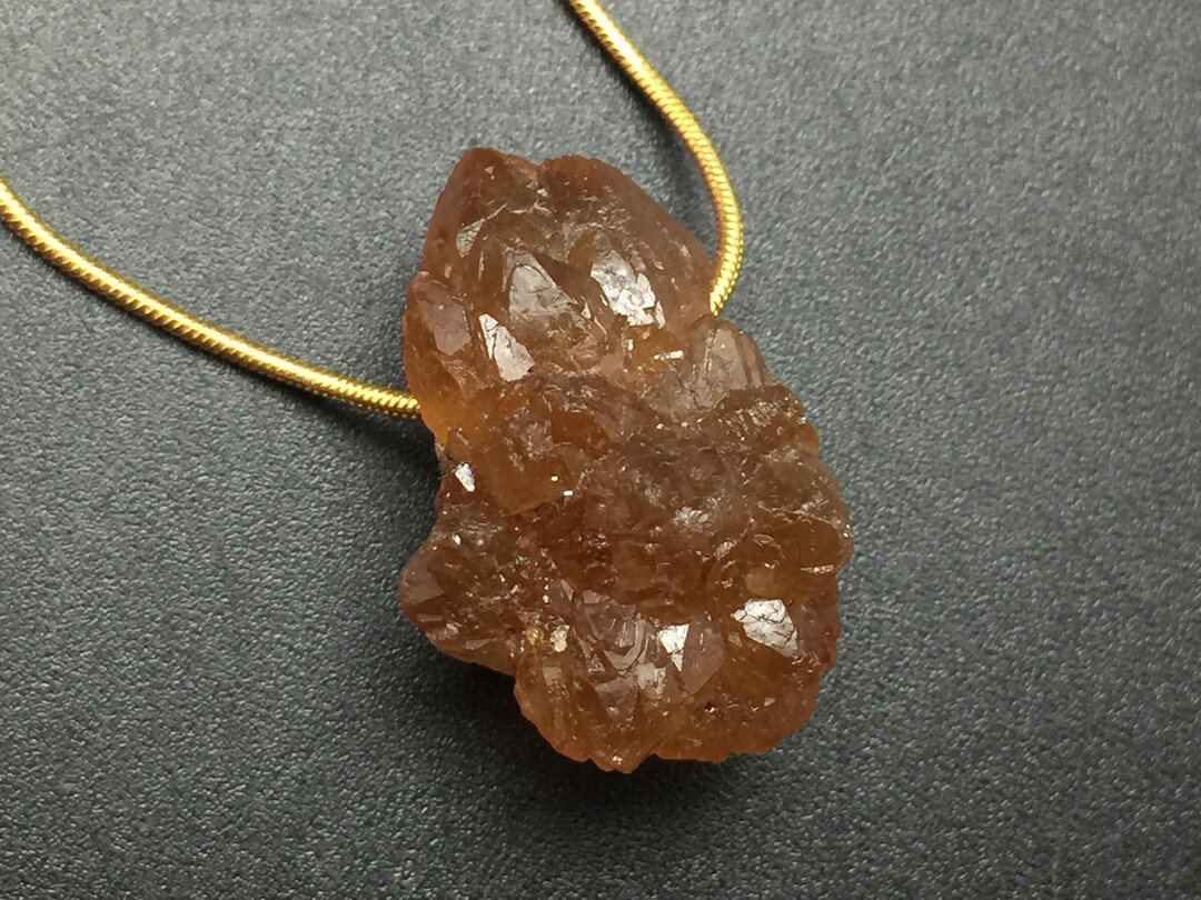 Elestial Citrine Crystal Pendant, 33mm Raw Natural Untreated Citrine ...