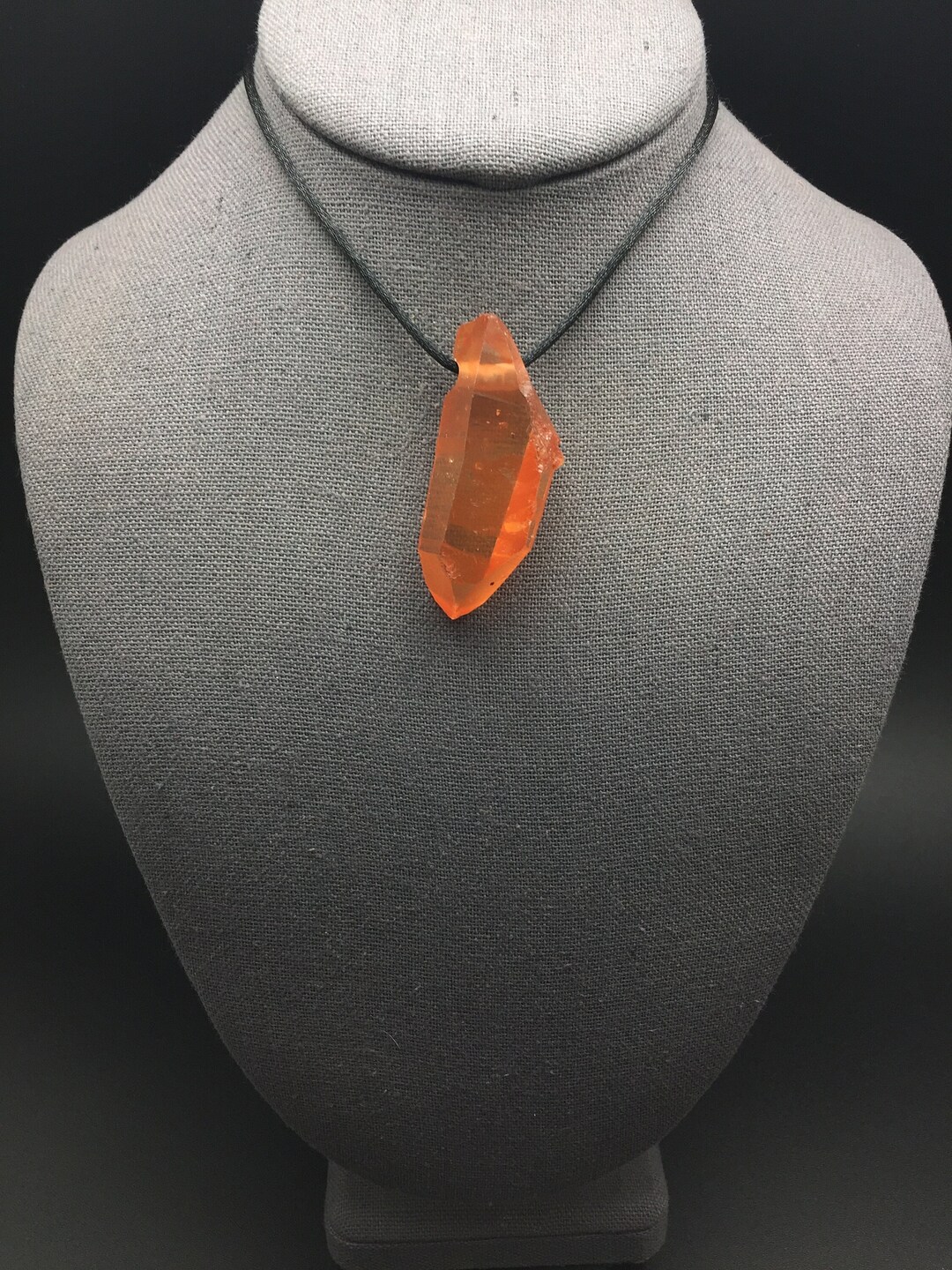 Tangerine Quartz Crystal Pendant, Natural Orange Clear Quartz Crystal ...