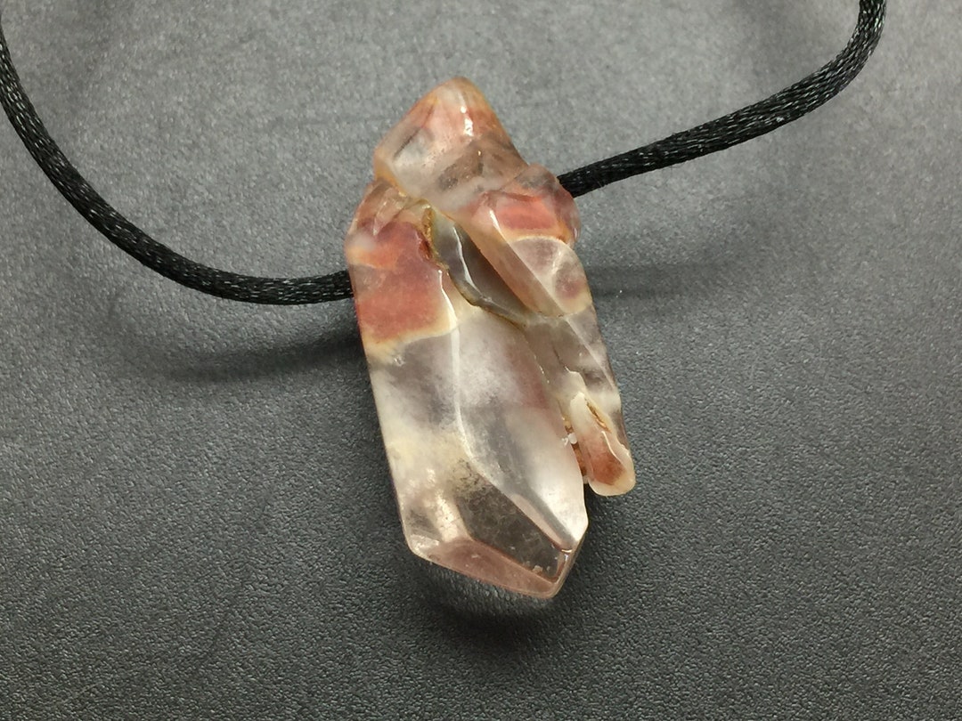 Amphibole / Angel Phantom Quartz Crystal Pendant, Clear Quartz With ...