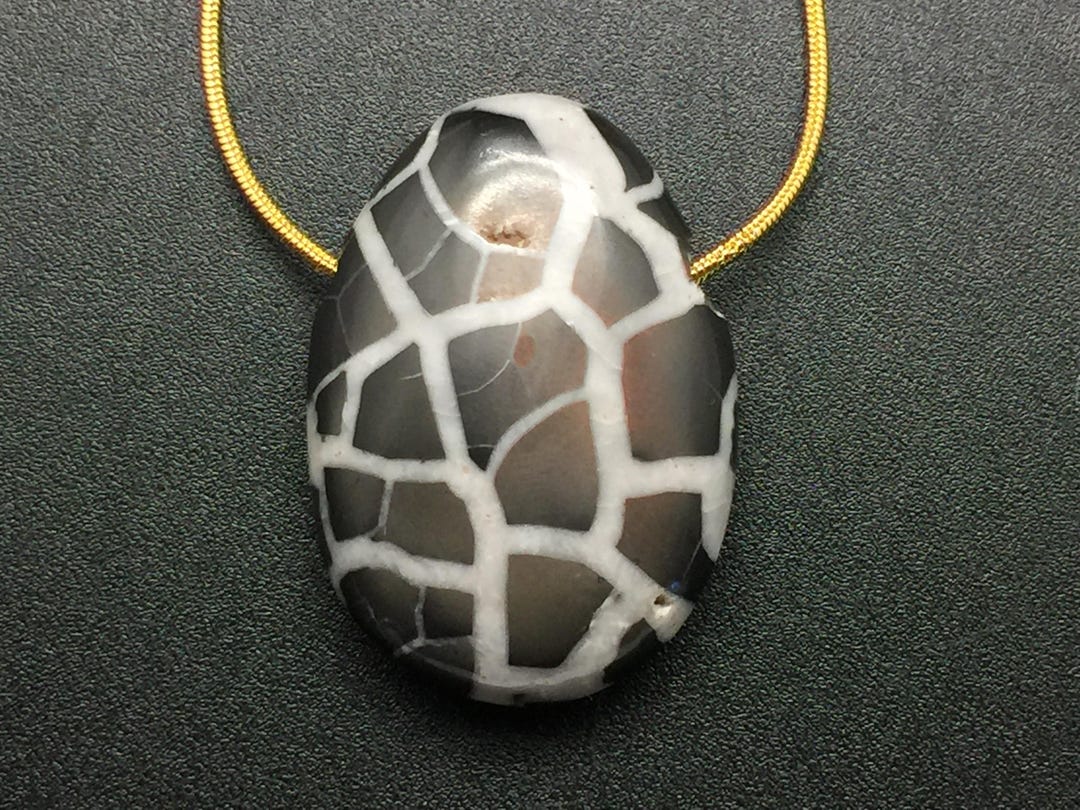 Septarian Stone Pendant, 1.5 Inch Septarian Nodule Polished With Large ...