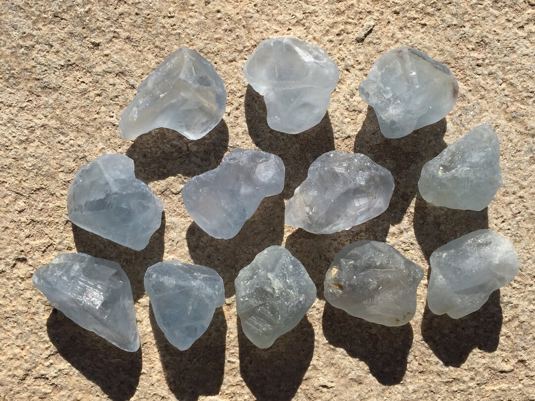12 Celestite Crystals, Small Raw BLUE Celestite / Celestine, Raw ...