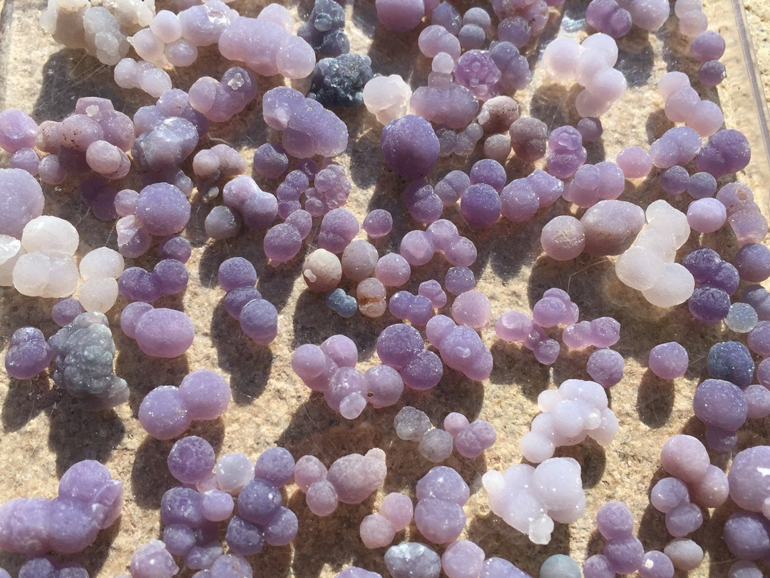 TINY Grape Agates, 50 Gram Lot, Purple Chalcedony Botryoidal Crystals ...