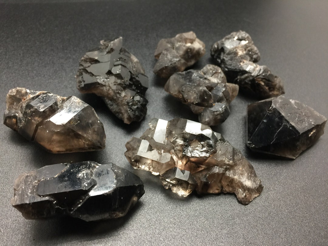 8 Smoky Jacare Quartz Crystals, Rare Jacare Crystal Specimens, Extra ...