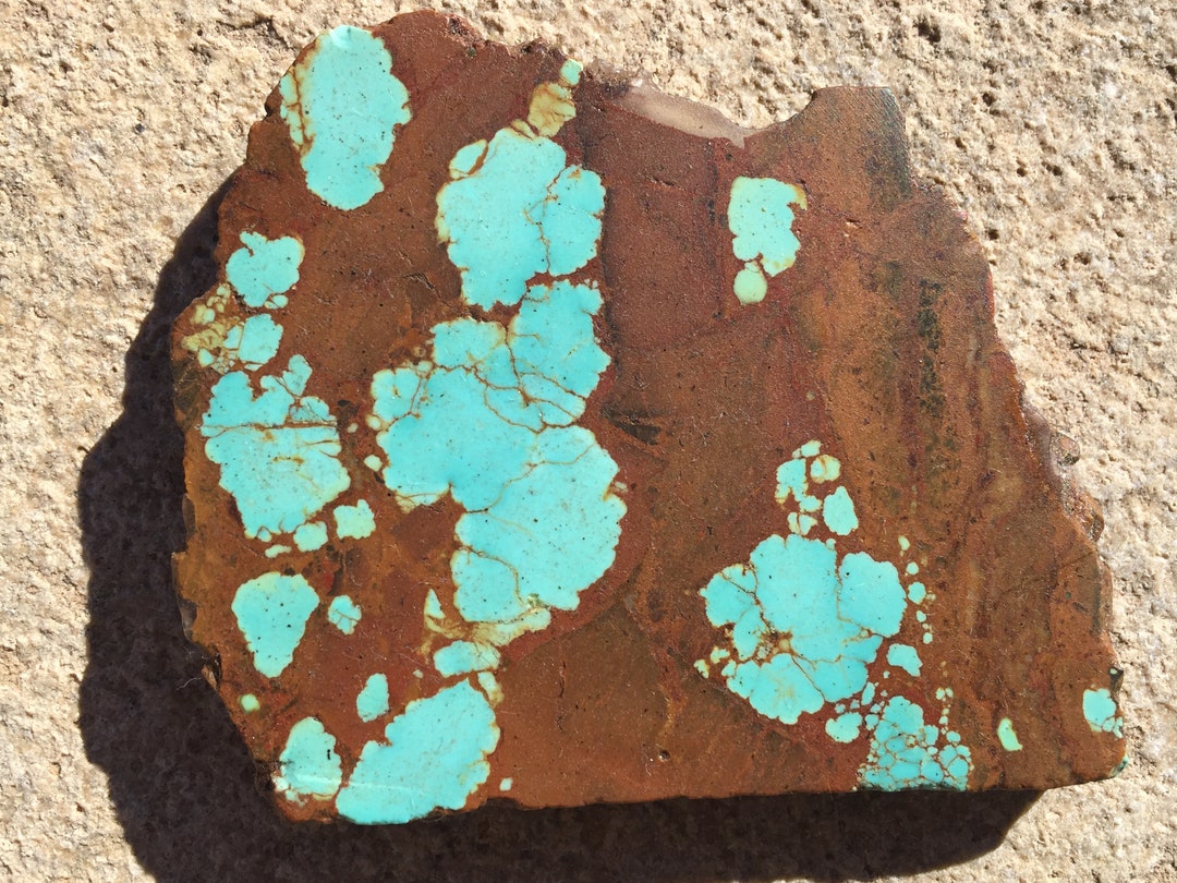 Number 8 Turquoise Stone From Nevada. 3.25 Inch Flat Turquoise Raw Slab ...