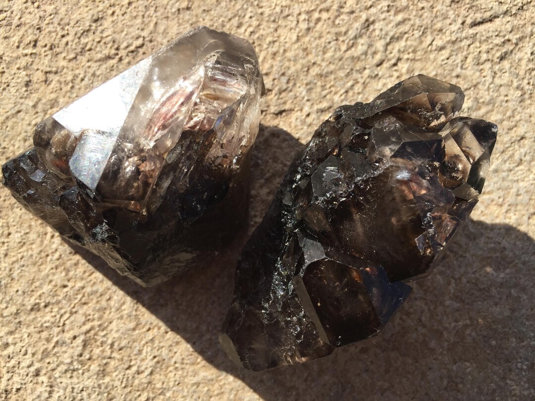 2 Smoky Jacare Quartz Crystals, Rare Jacare Crystal Specimens, Extra ...