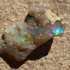 Raw Dry Opal Stone 33mm - 5 Grams Ethiopian Opal in Matrix, Rough Welo ...