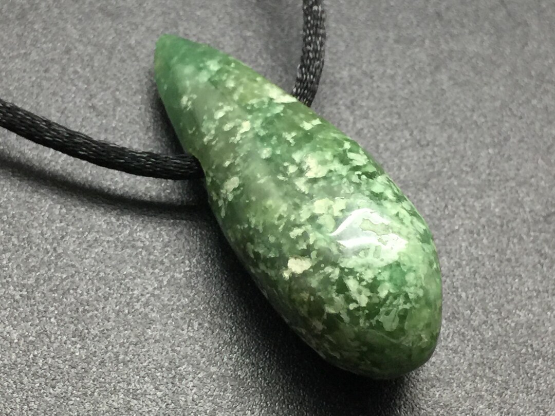 Vesuvianite Pendant 42mm, Green Idocrase Stone From Morocco, Polished ...